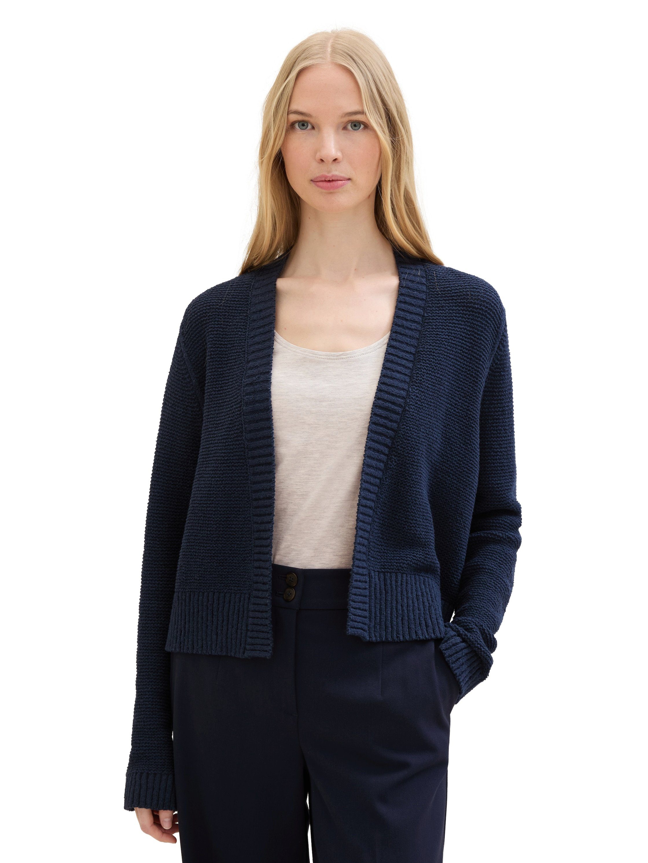 Tom Tailor Cardigan Mit Strick Elementen Perfekter Basic Artikel Für